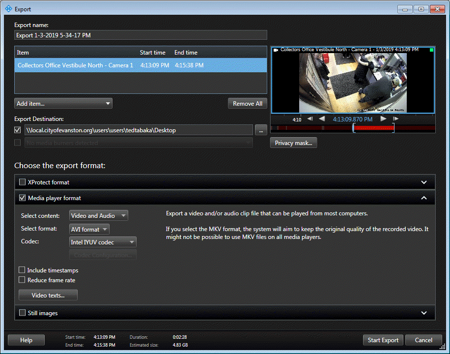 How to Export Video (and Audio) from Milestone Client – City Of ...