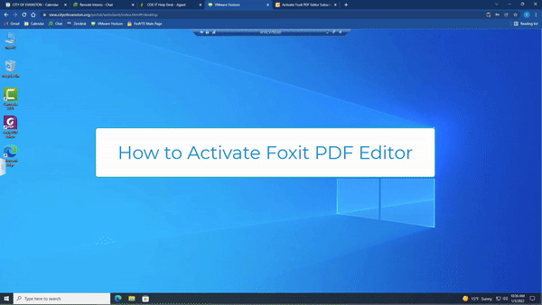 Activate Foxit PDF Editor Subscription – City Of Evanston Technology ...